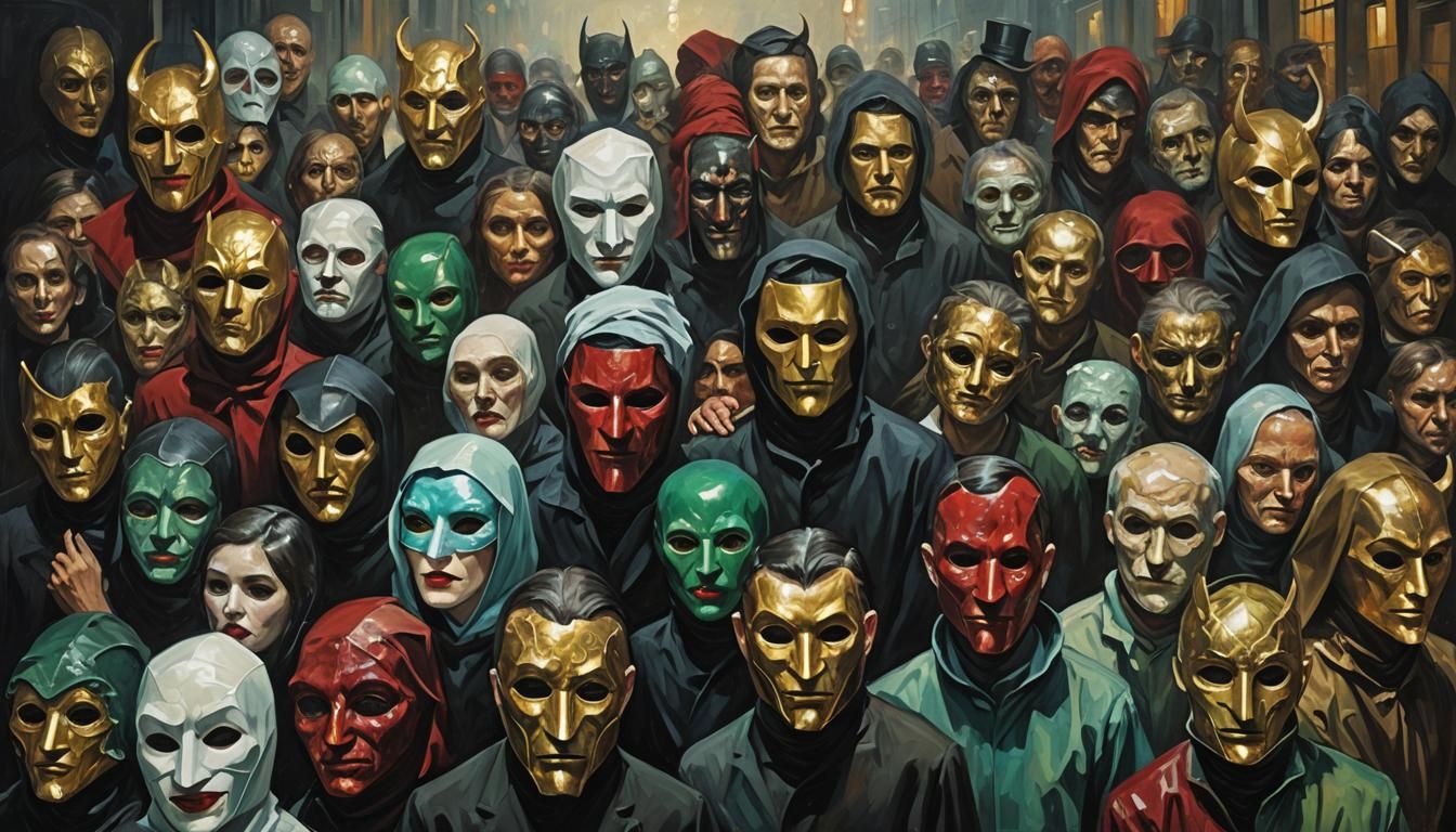 Pantomime of Masks - AI Generated Artwork - NightCafe Creator