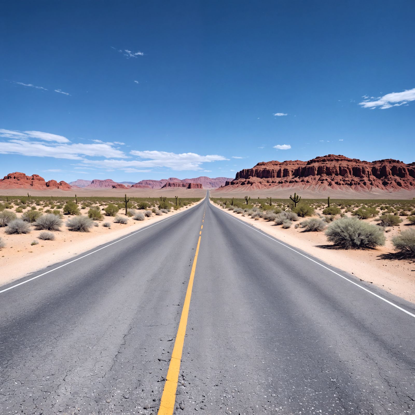 Hyperrealistic Desert Highway in Cinematic Style - AI Art