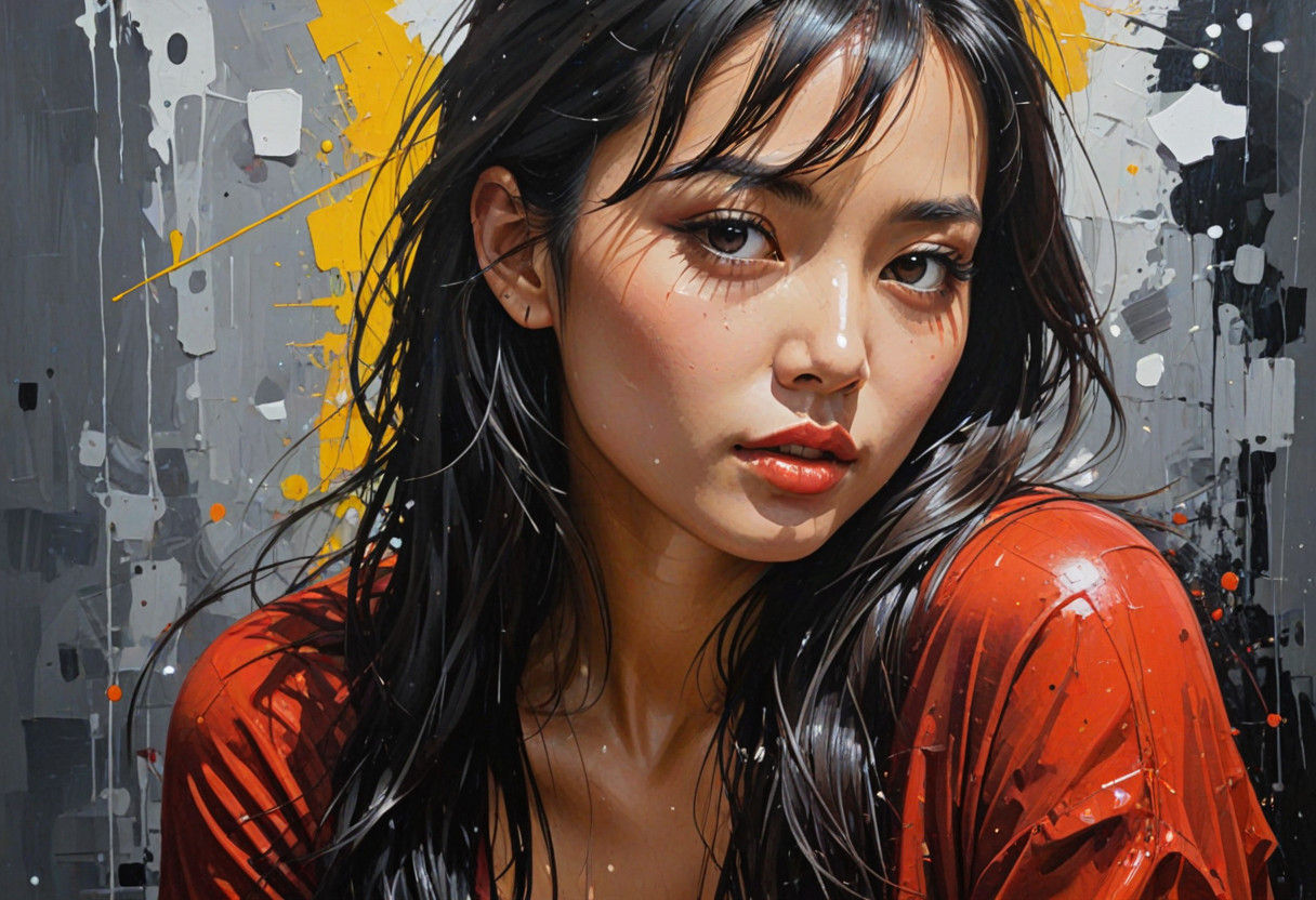 PAINT - Gorgeous Asian Woman in Impressionistic Oil Painting