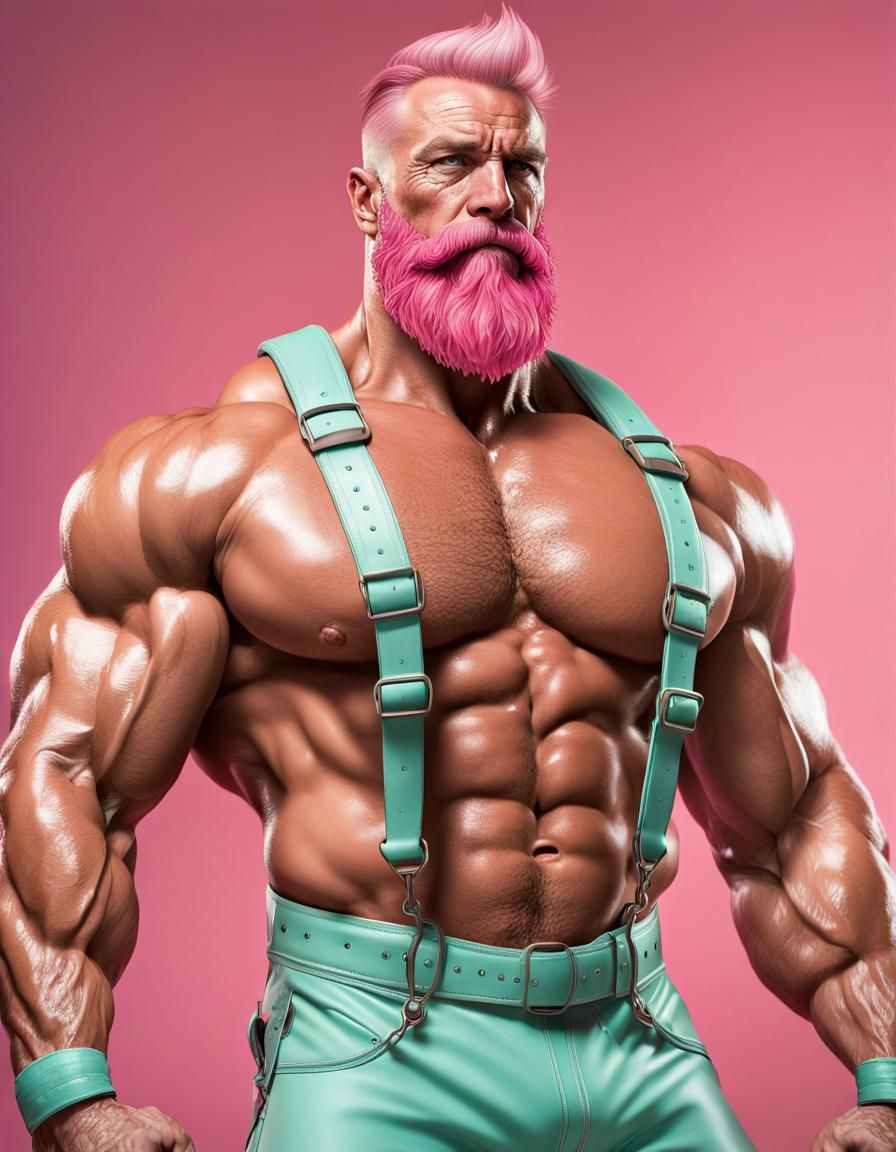 Daddy in minty straps - AI Generated Artwork - NightCafe Creator