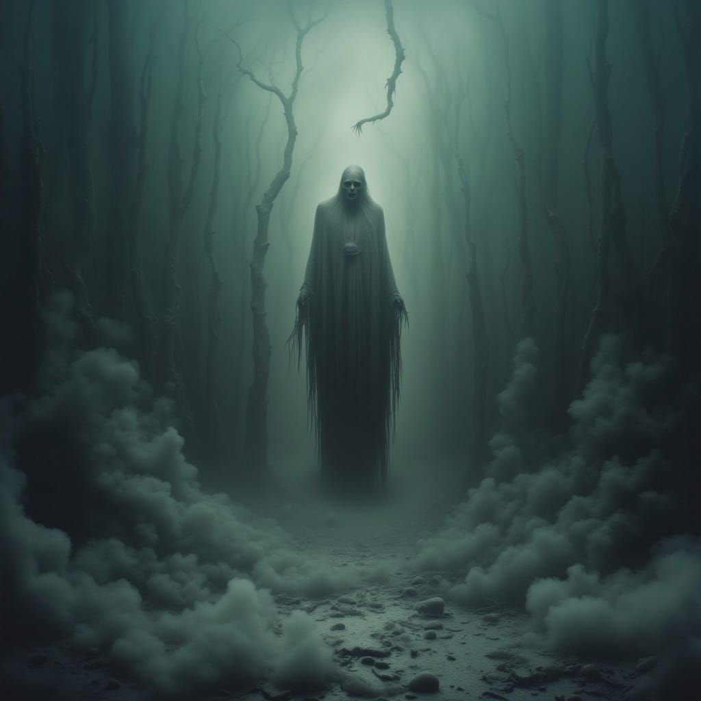 Dark Surreal Nightmare in a Frozen Landscape - AI Art