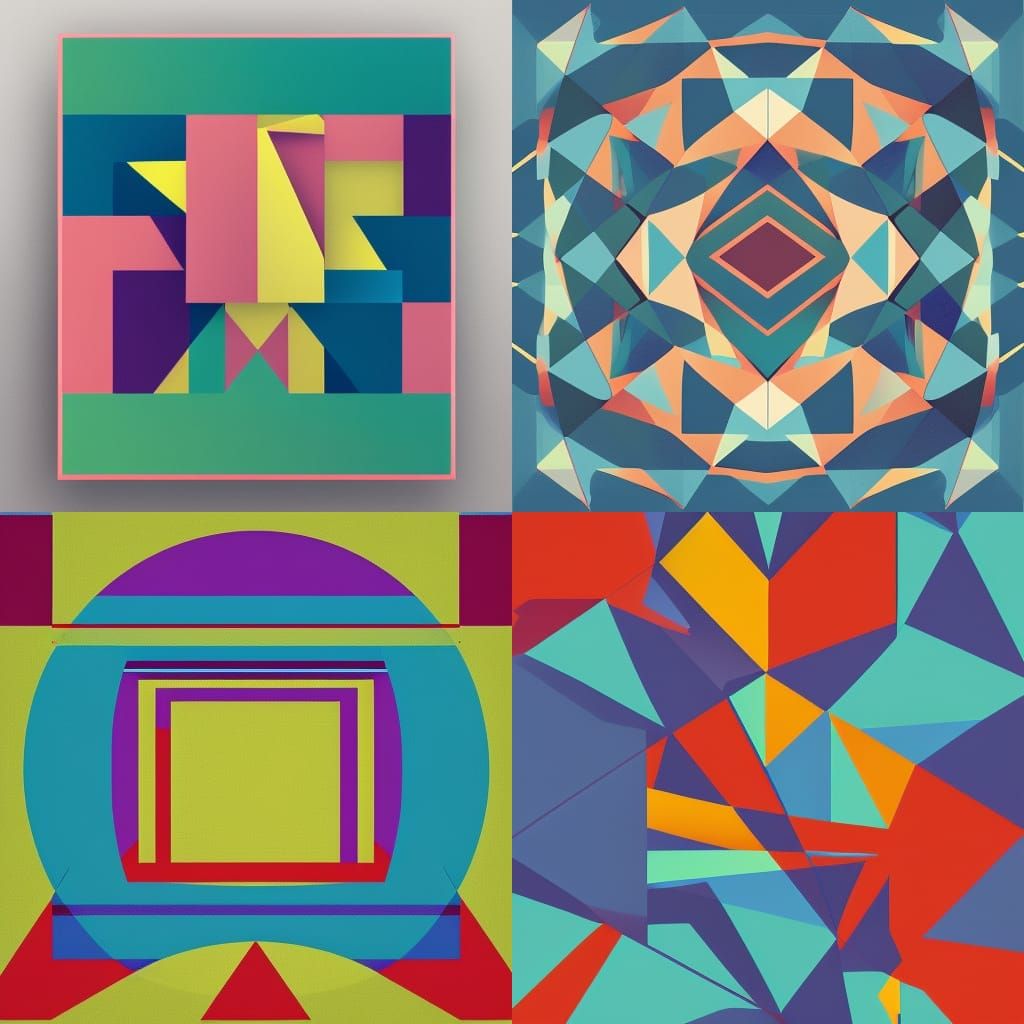 landscape using geometric shapes - AI Generated Artwork - NightCafe Creator