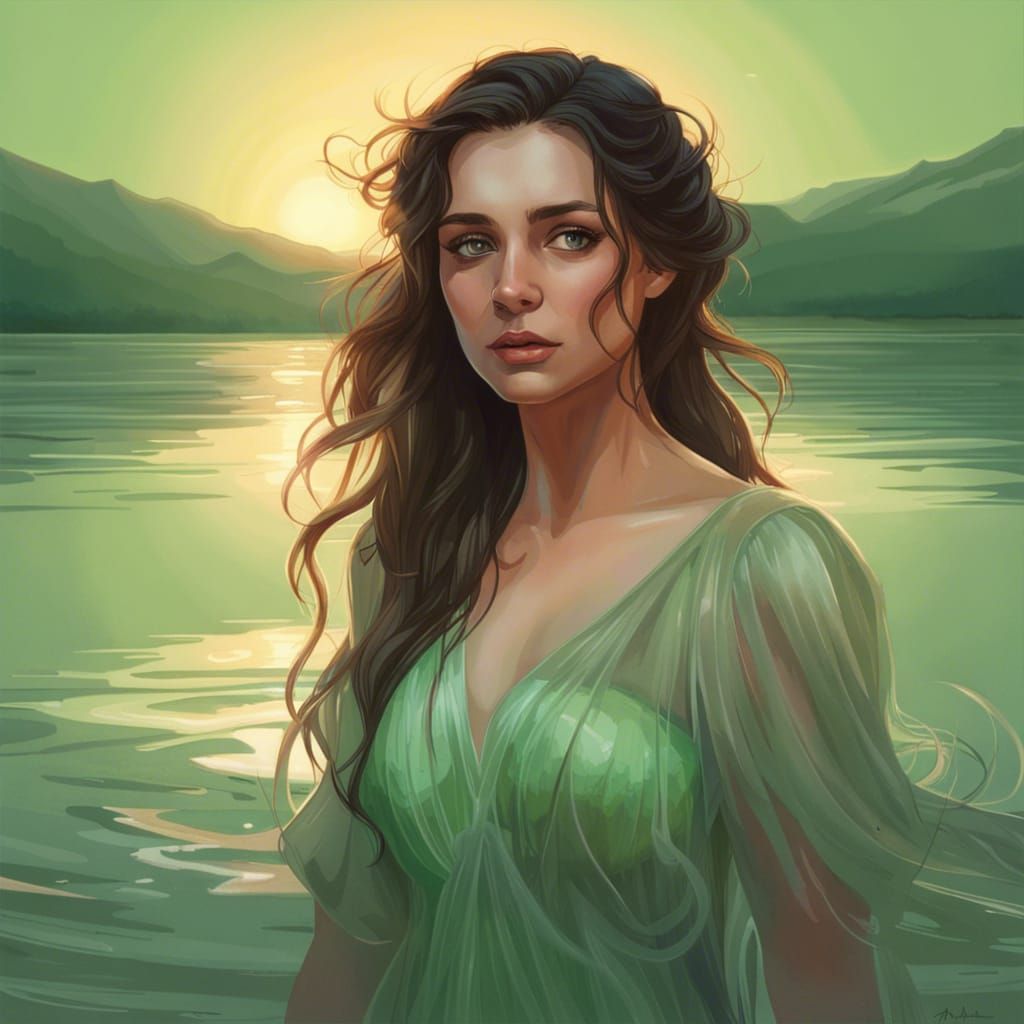 Lime Sunset - AI Generated Artwork - NightCafe Creator