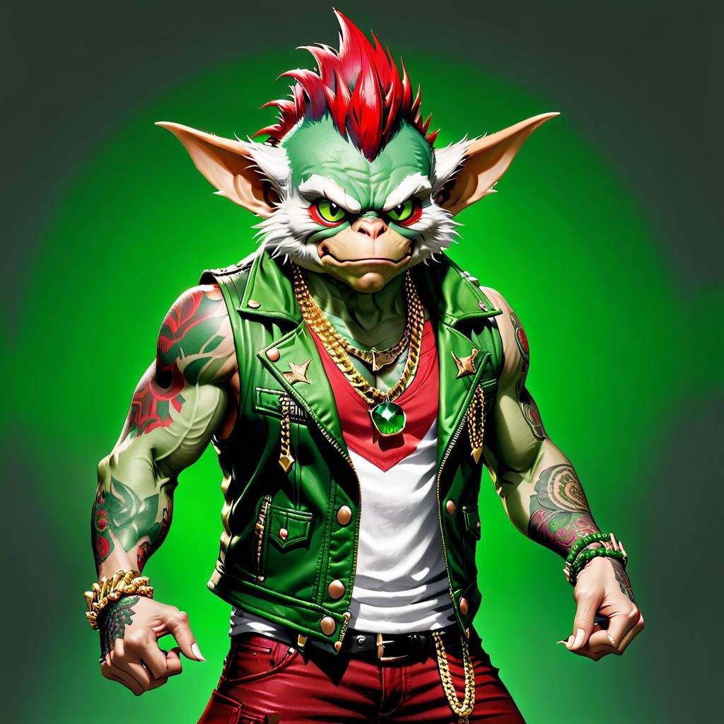 Gremlin con peinado mohicano - AI Generated Artwork - NightCafe Creator