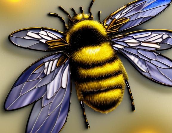 Bumble Bee with Glass Wings - AI Generated Artwork - NightCafe Creator