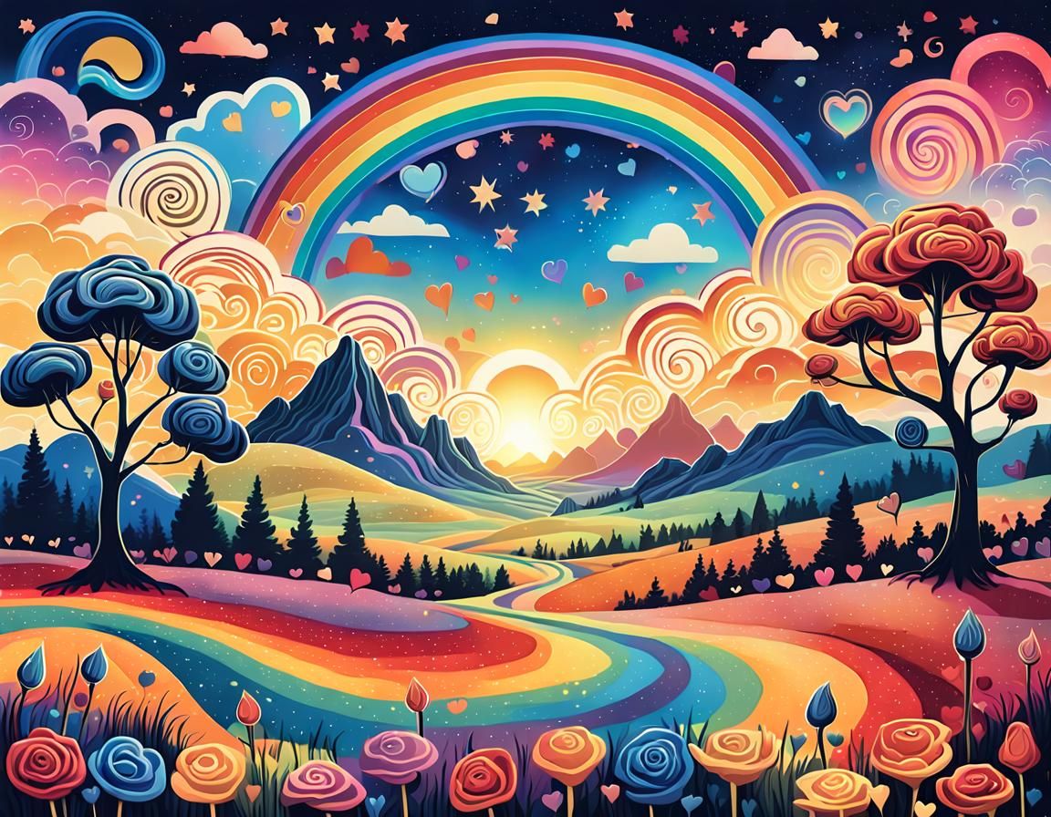 Rainbow land - AI Generated Artwork - NightCafe Creator