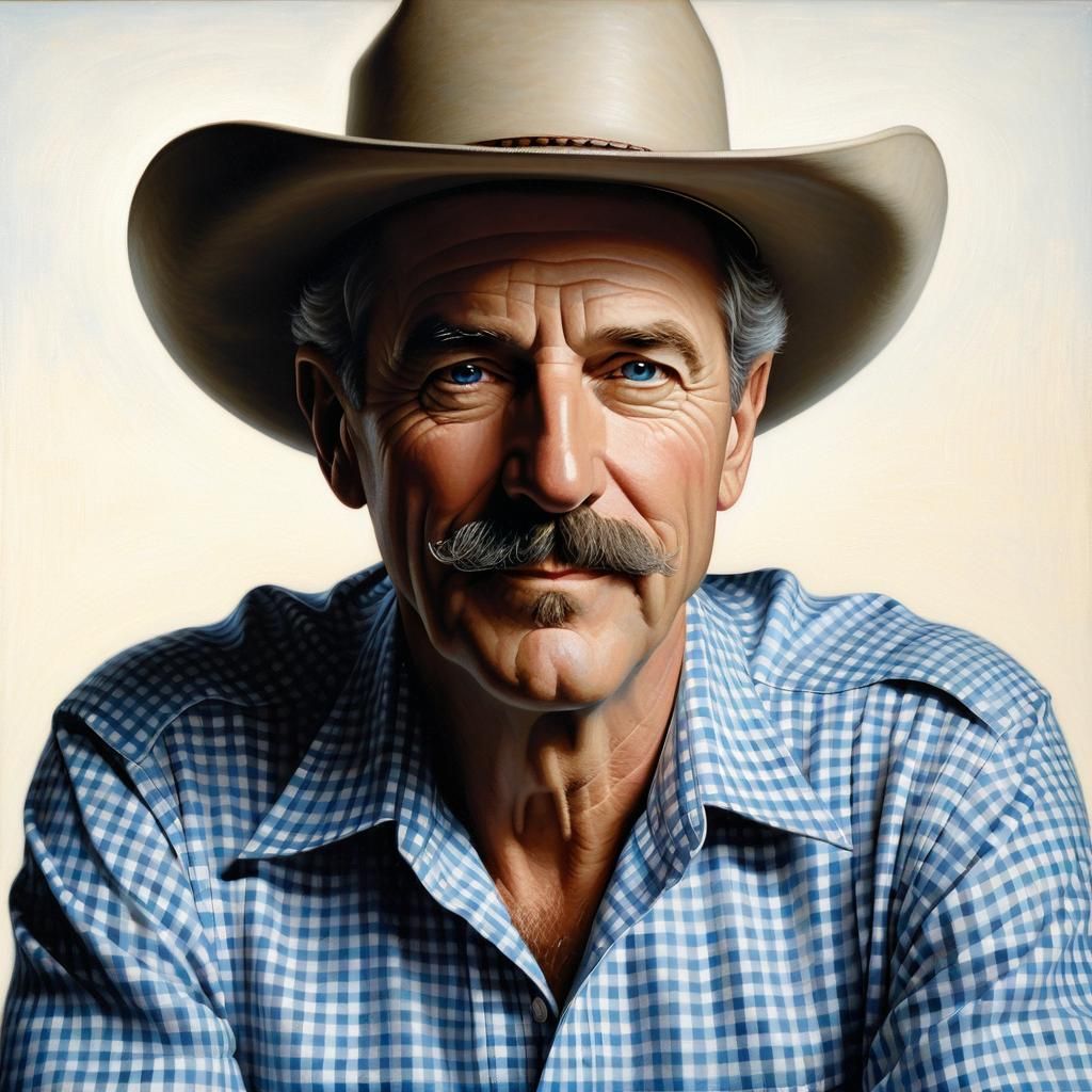 A Rather Stern Looking Fellow - Stern Man in Minimalist Cowb...