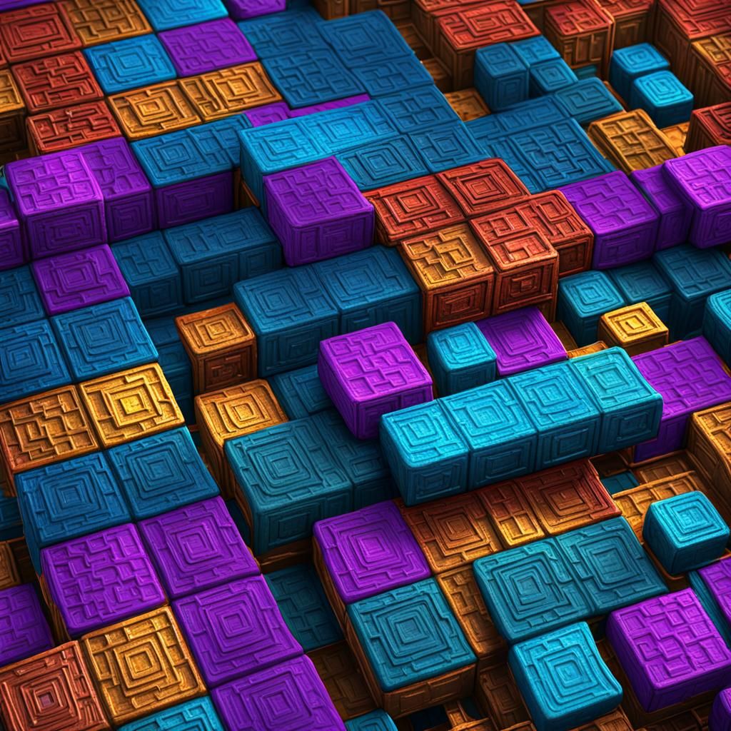 Ancient Tetris - AI Generated Artwork - NightCafe Creator