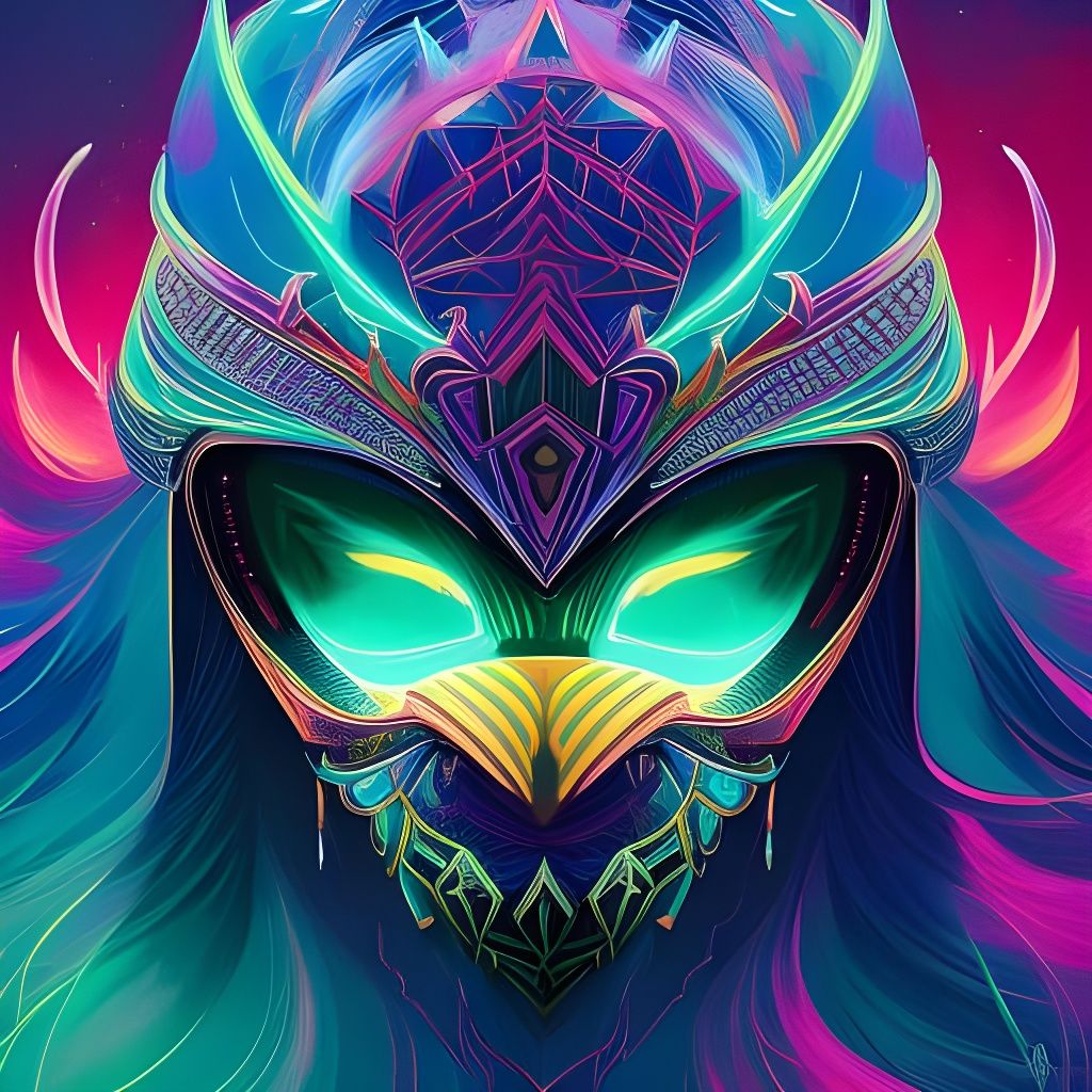 Neon masks - AI Generated Artwork - NightCafe Creator