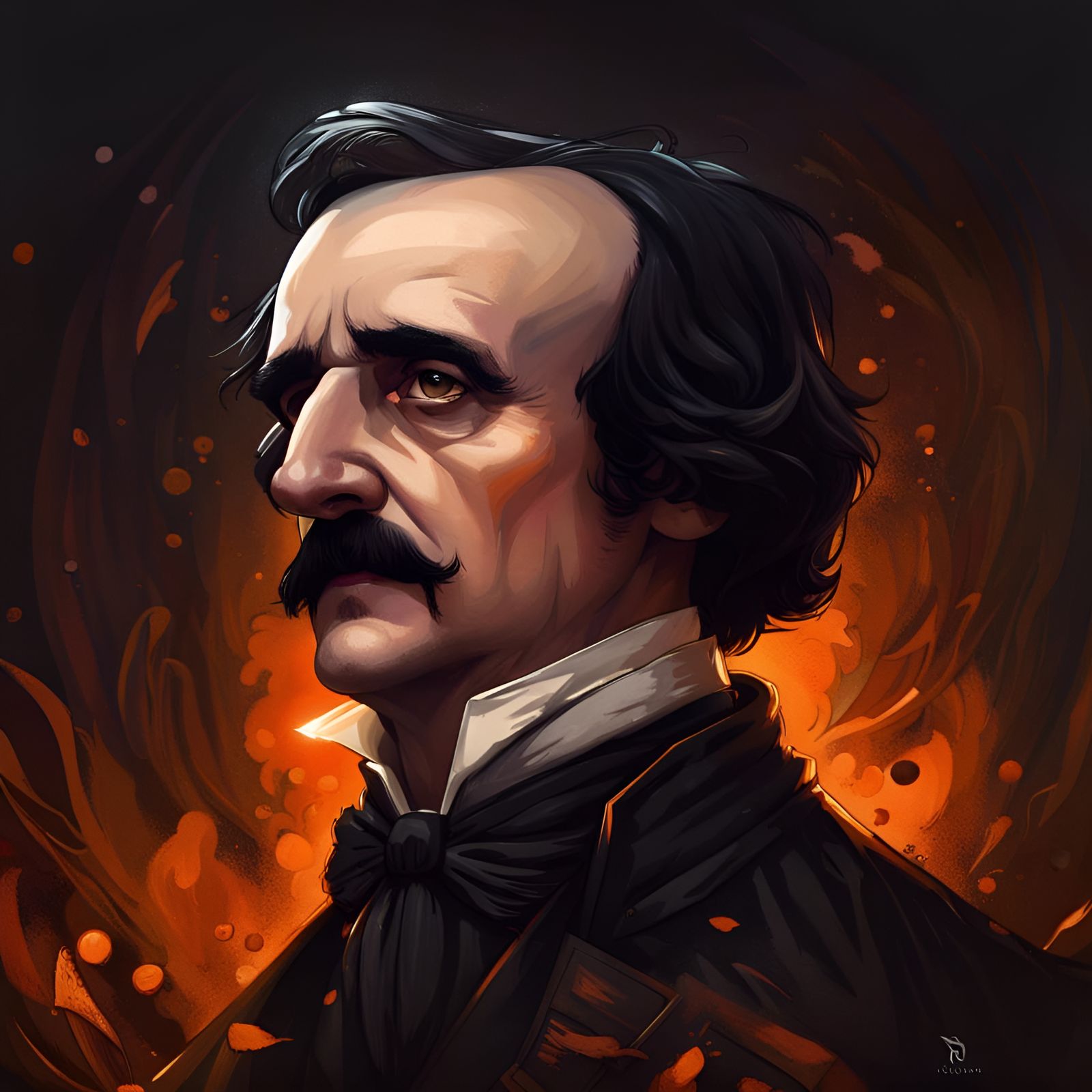Edgar Alan Poe Portrait - AI Generated Artwork - NightCafe Creator