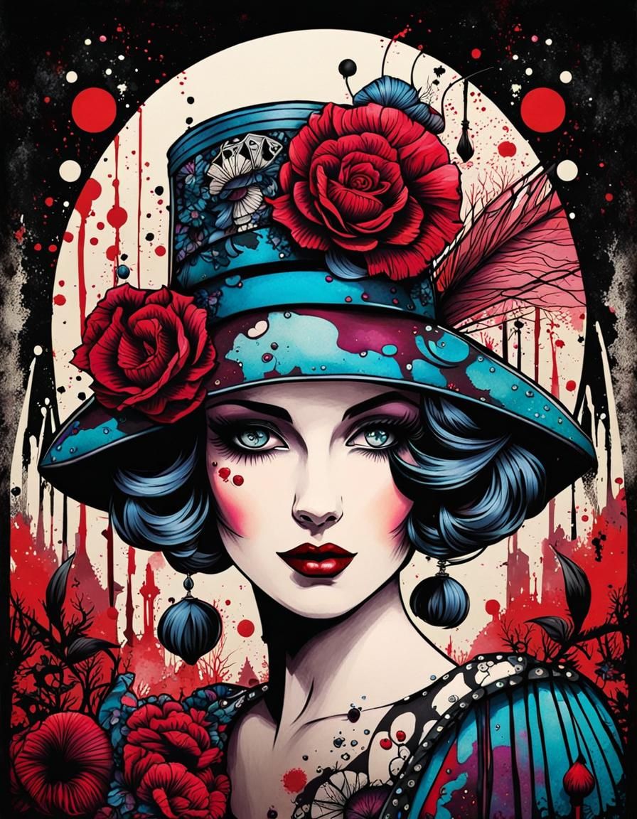 Gothic Flapper Girl #1 - AI Generated Artwork - NightCafe Creator