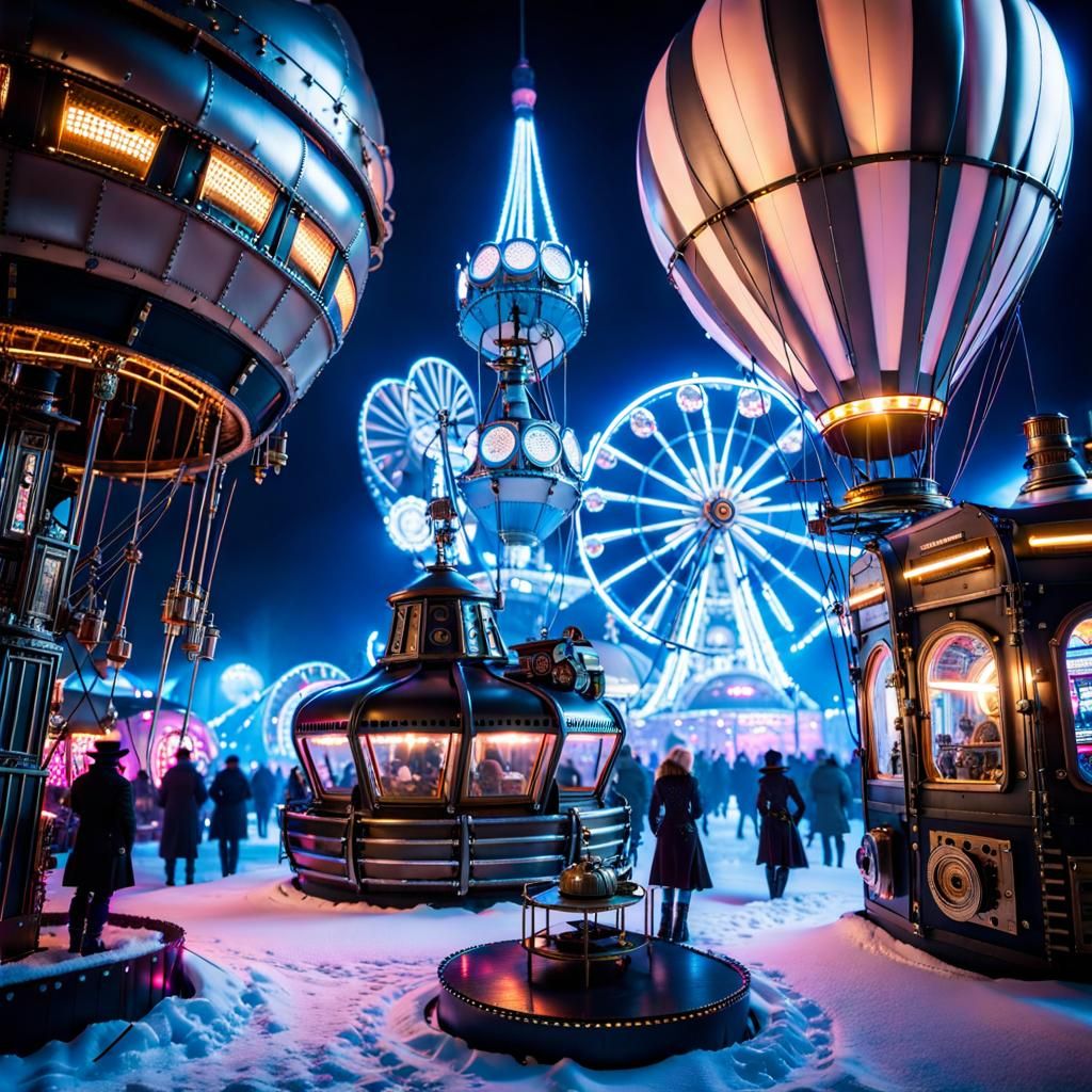 “Steampunk Winter Wonderland” - AI Generated Artwork - NightCafe Creator