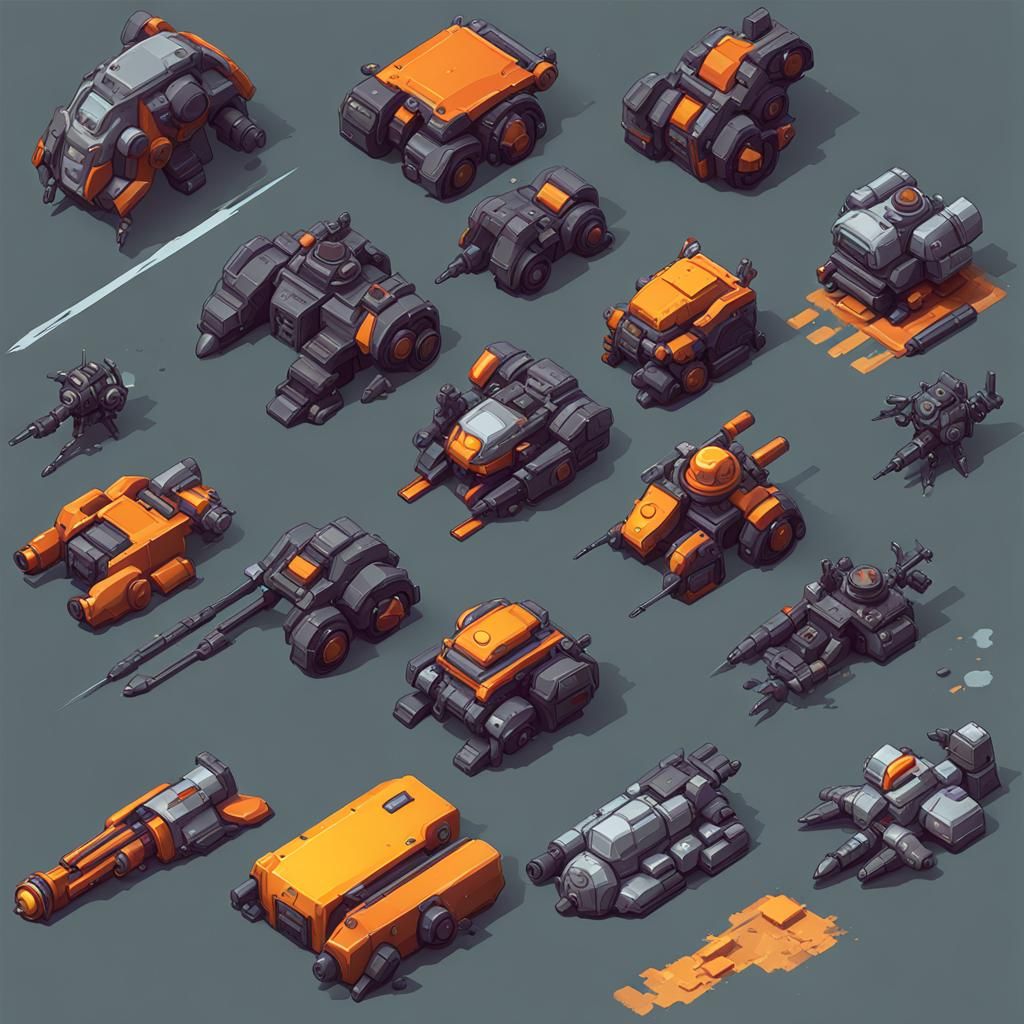 top-down mech assets for games creating - AI Generated Artwork ...