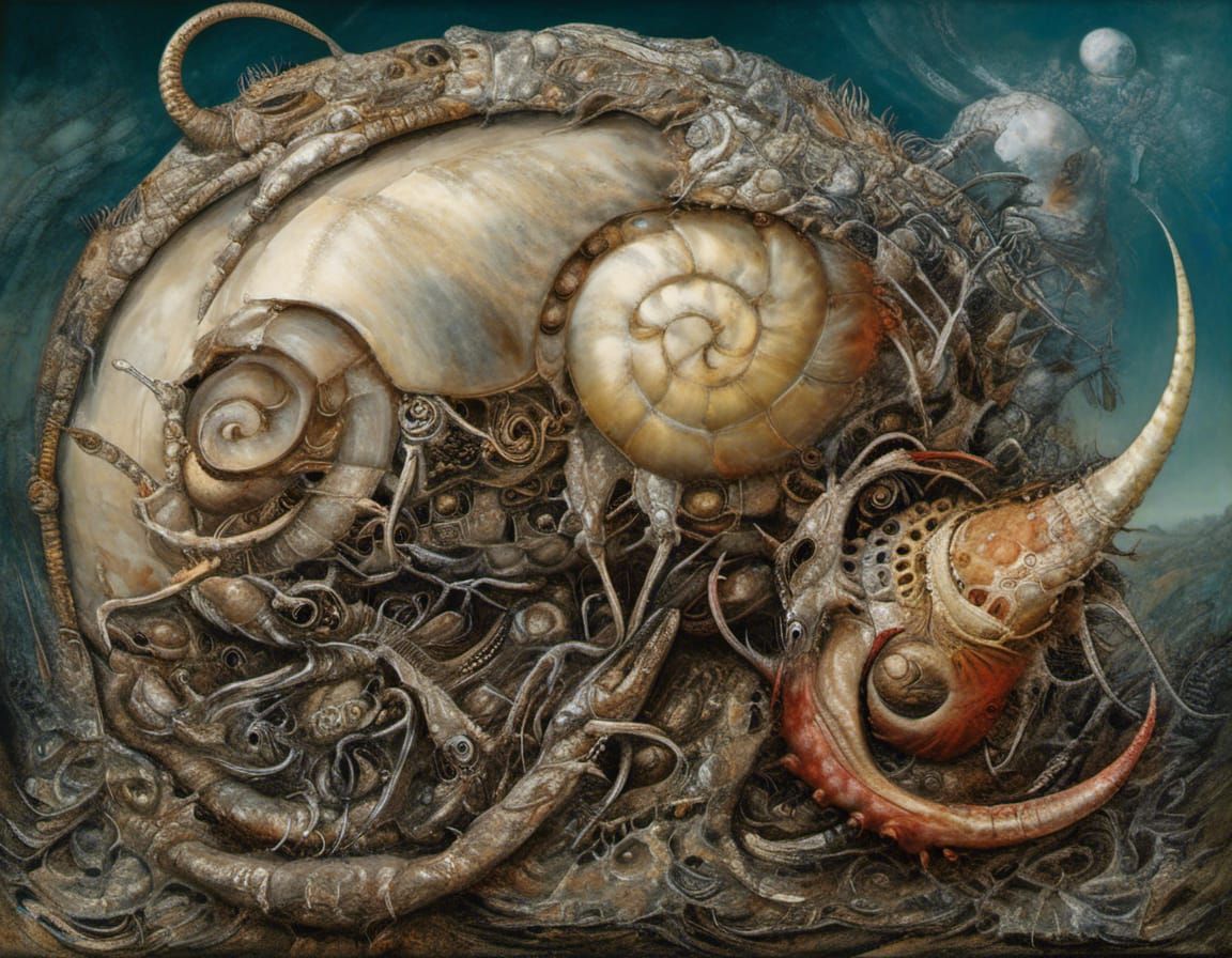 CRYPTID ALBINO RHINOCEROS HERMIT CRAB SHELL GAME #4 - AI Generated ...