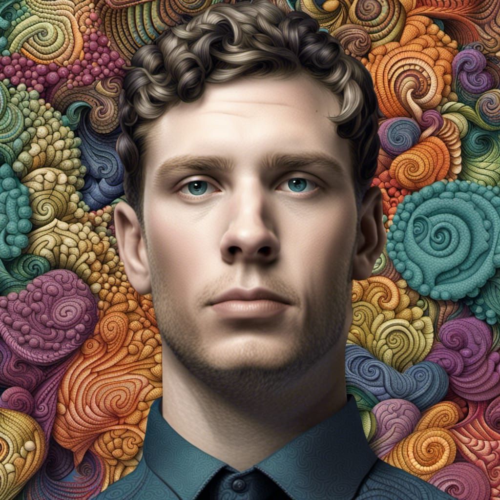 close up of two young men in a beautiful lush garden abstract vector ...