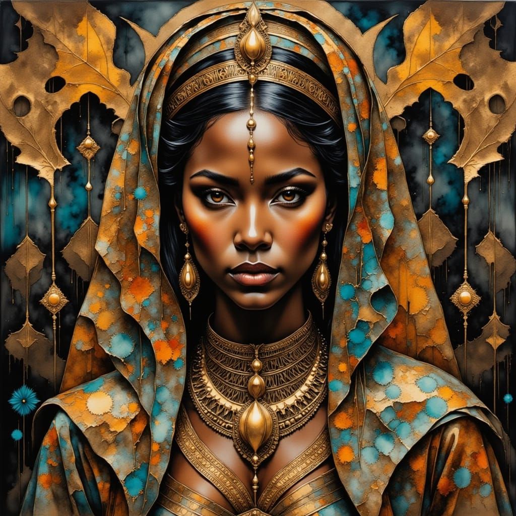 The queen of Sheba, an Ethiopian beauty of unparalleled elegance