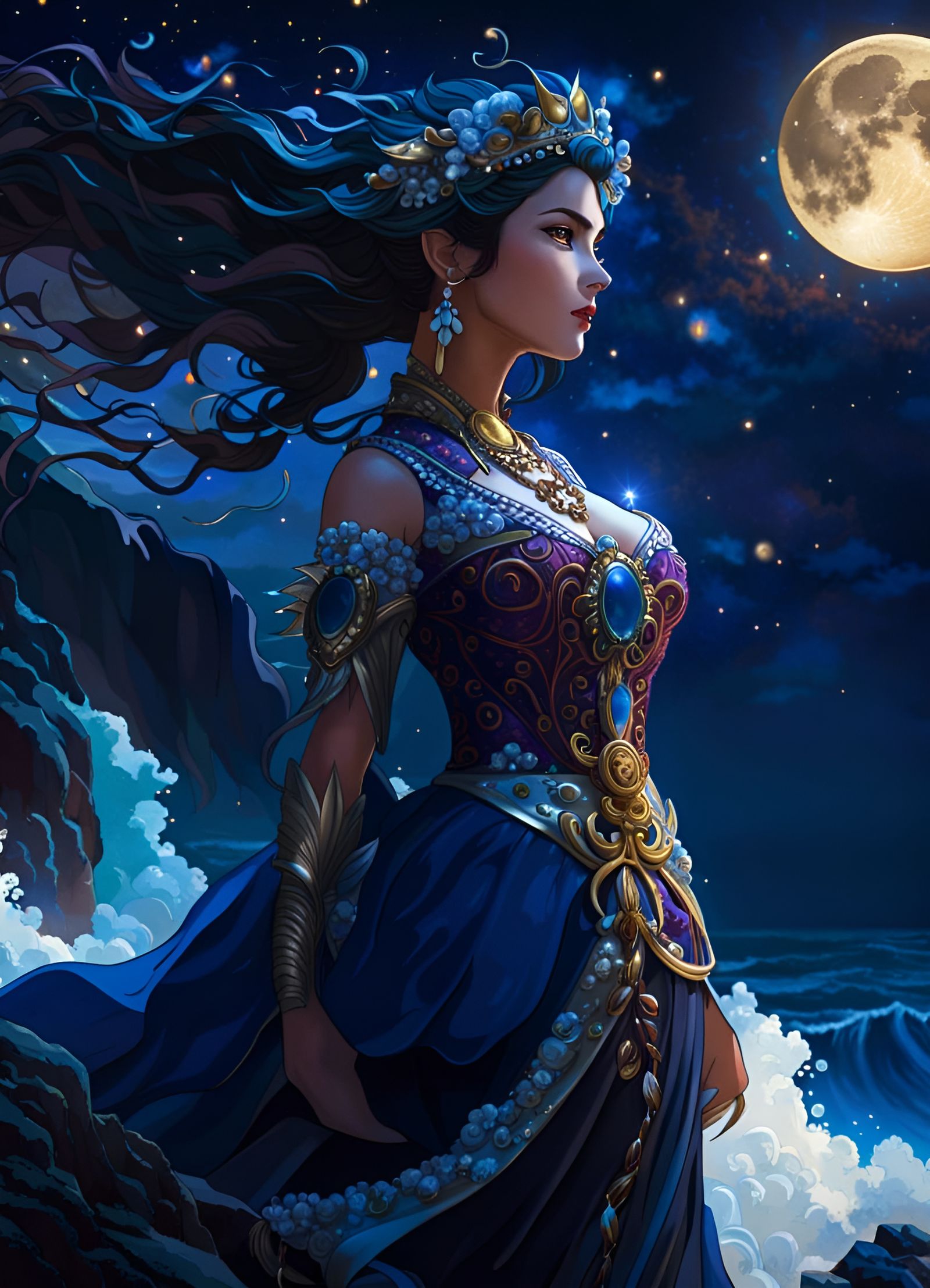 Moon Goddess - AI Generated Artwork - NightCafe Creator