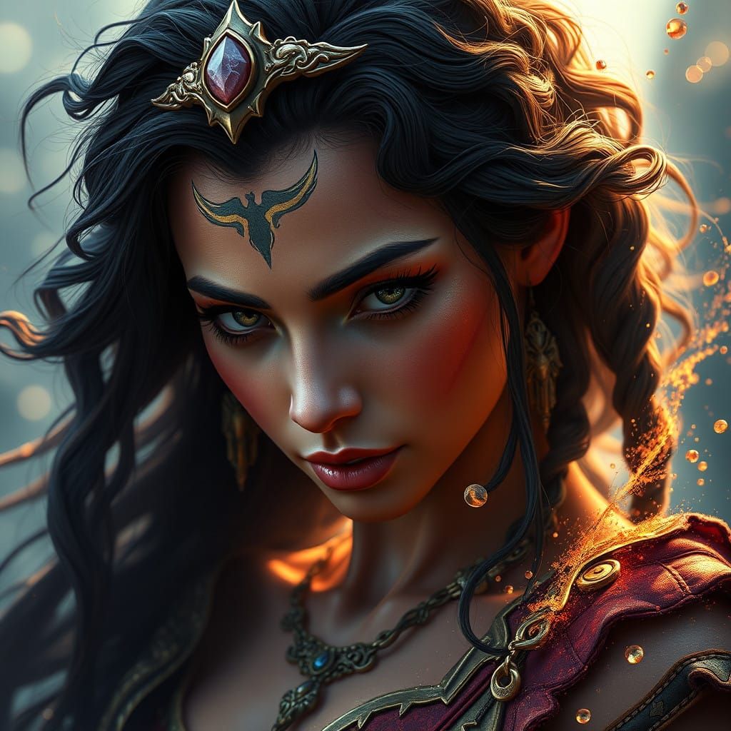 Amazon Woman - Ethereal Amazonian Goddess in a Vibrant Fanta...