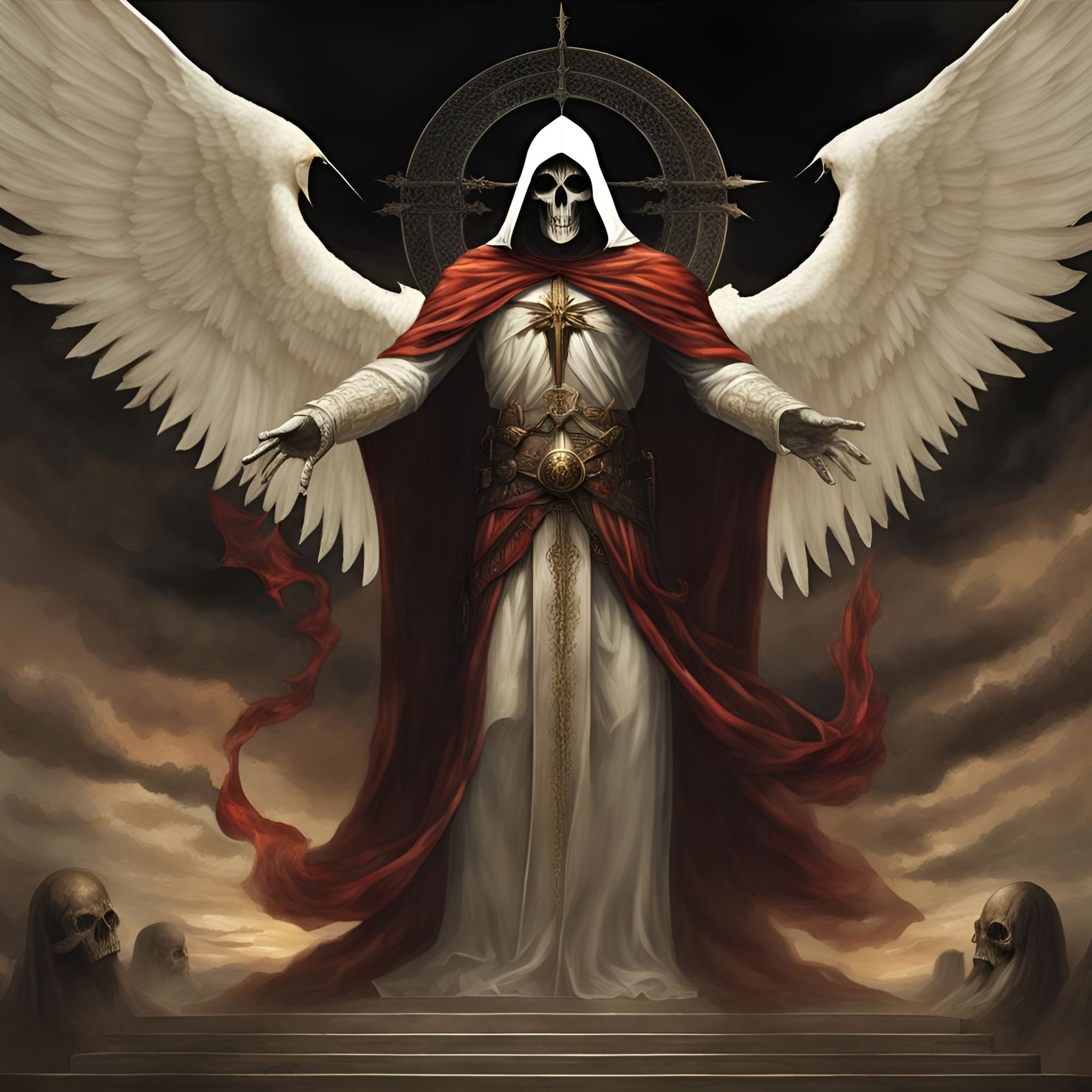 Azrael Guiding me beyond the veil, Obitual, Free me from this mortal shell - AI Generated ...
