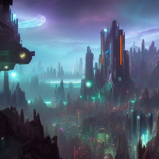 Alien City - AI Generated Artwork - NightCafe Creator