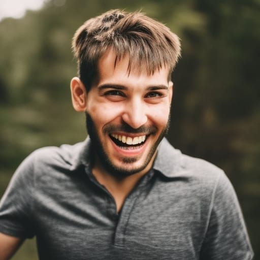 a guy with a knife and smiling - AI Generated Artwork - NightCafe Creator