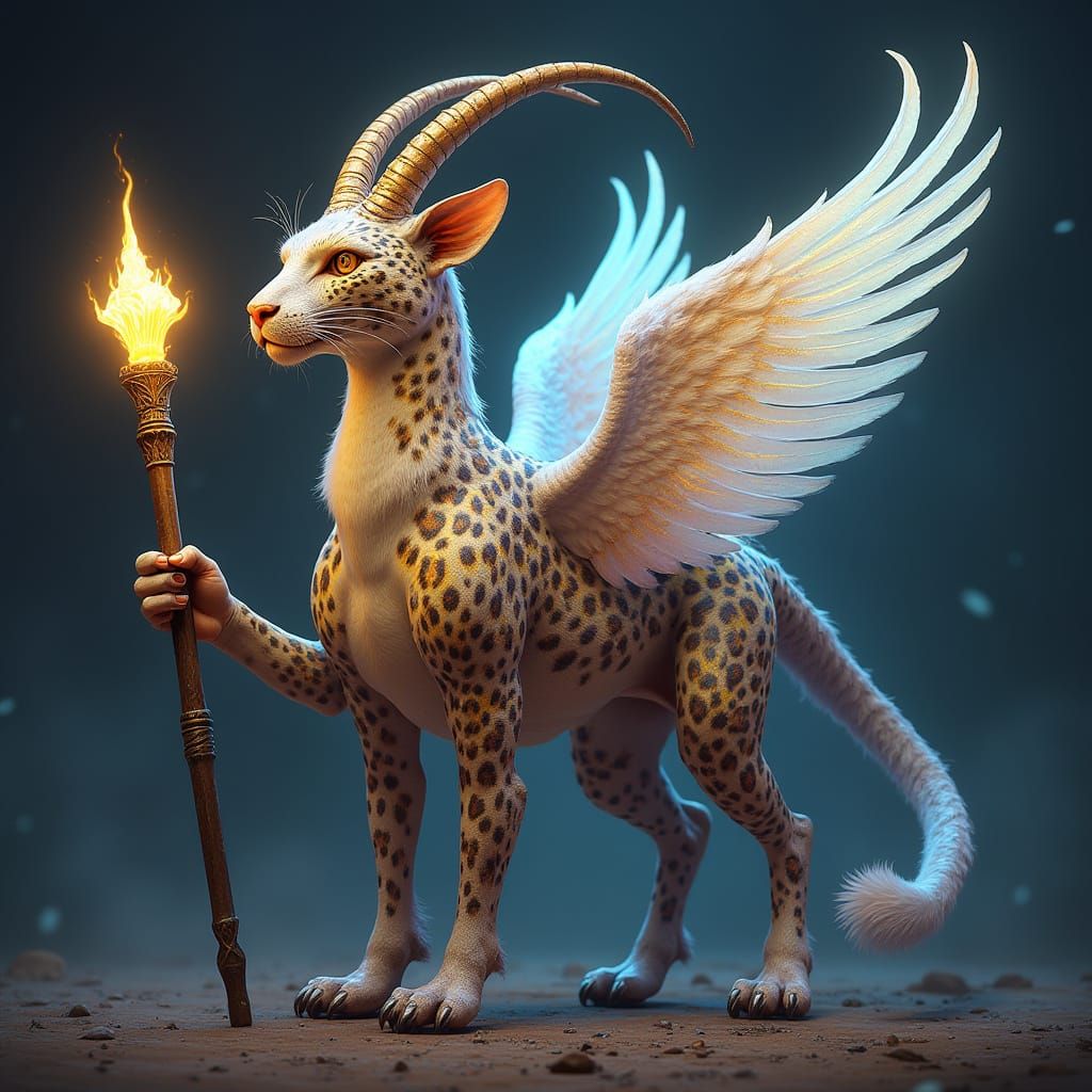 Majestic Hybrid Creature with Iridescent Coat and ... - AI Art