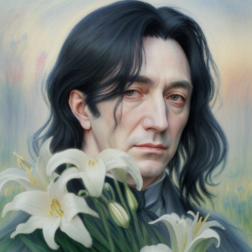 Ethereal Portrait of Severus Snape with Delicate L... - AI Art