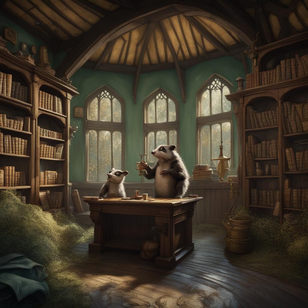 Wind in the willows, badgers library - AI Generated Artwork - NightCafe ...