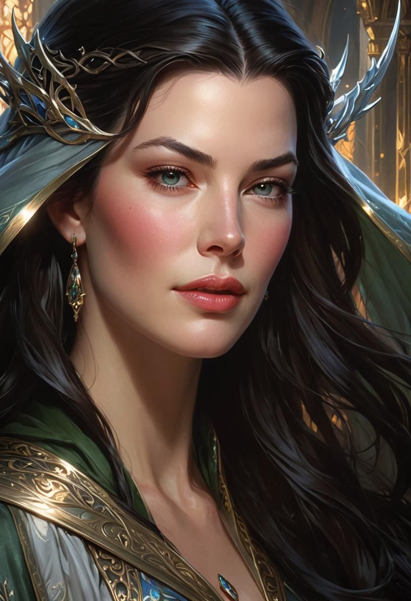 Liv Tyler as Arwen Undomiel, elf princess, lord of the rings, head and ...