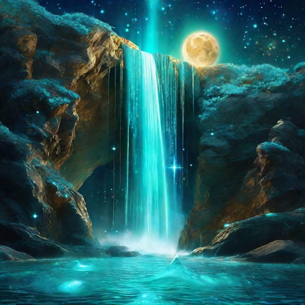 Waterfall - AI Generated Artwork - NightCafe Creator