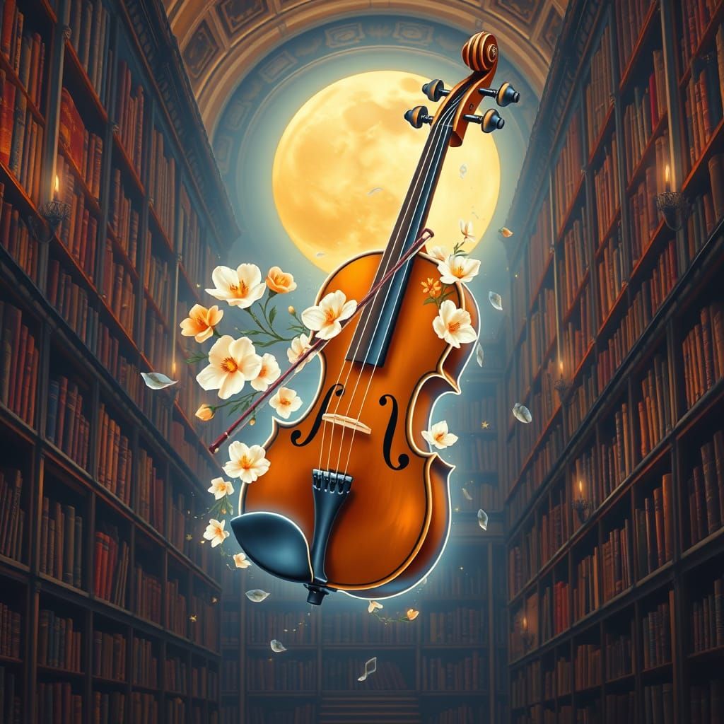 Violin in the library - Violin in the library