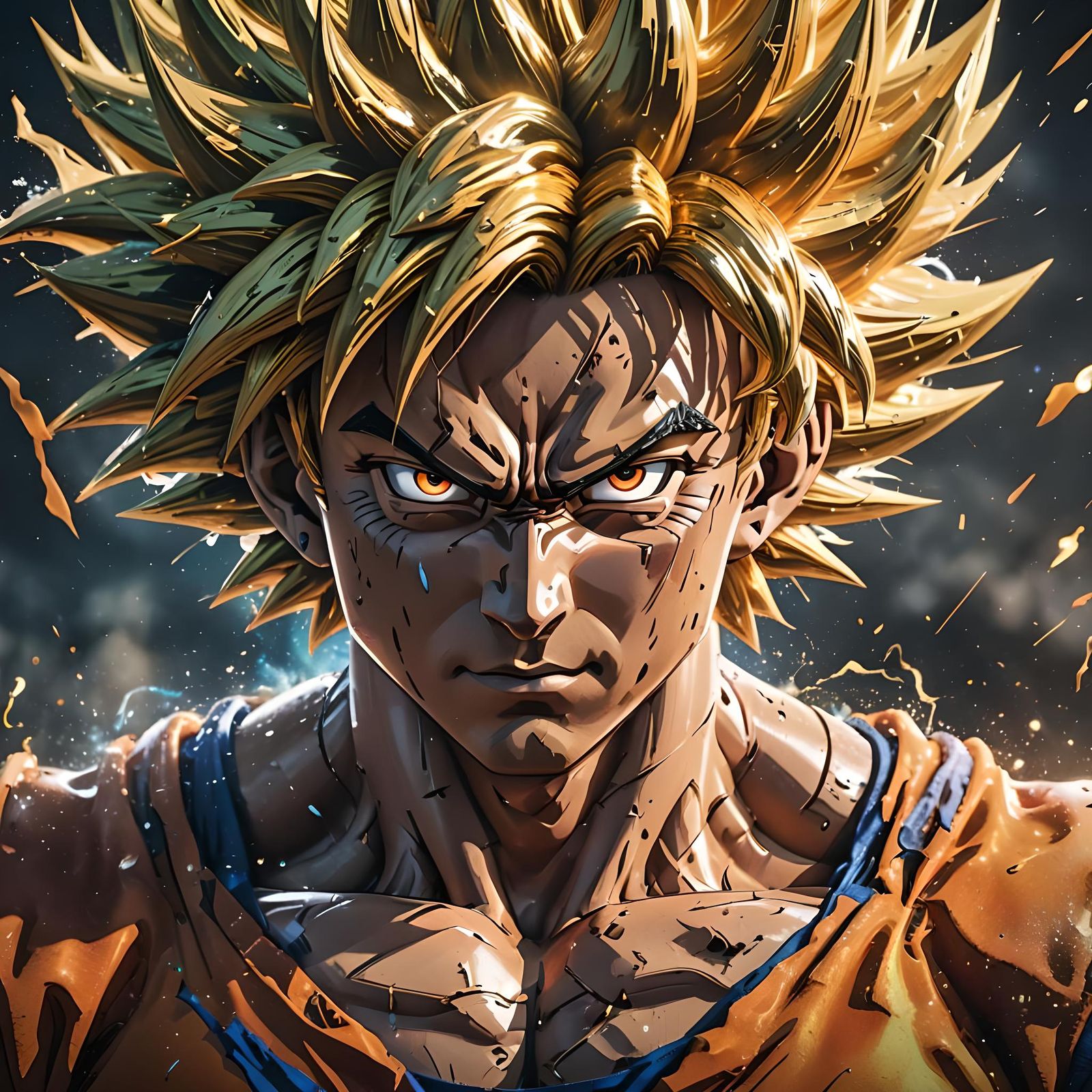 Super Saiyan Goku DBZ 8k resolution hyper realistic extreme detail ...