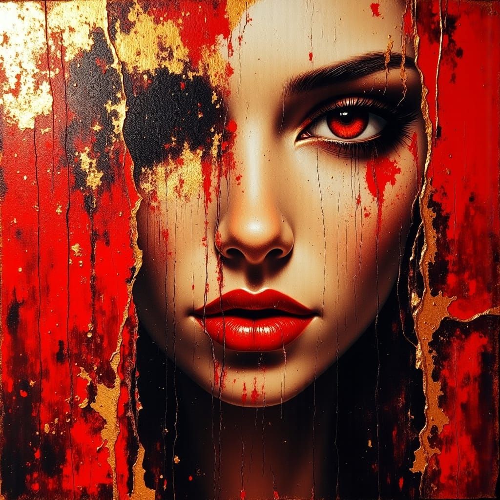 Morbid divineOil - Surreal Morbid Masterpiece with Golden Ac...