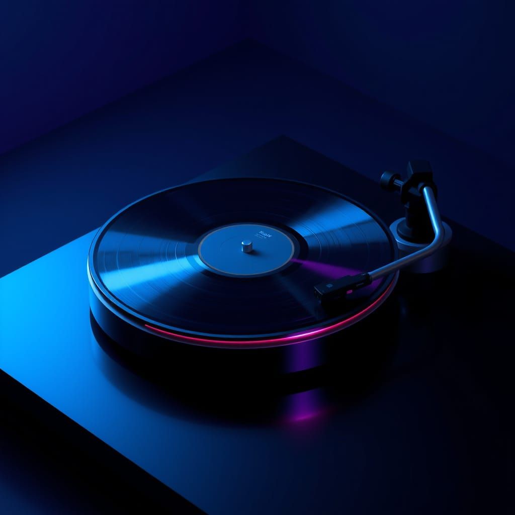 Record player - Futuristic Vinyl Record on Modern Turntable