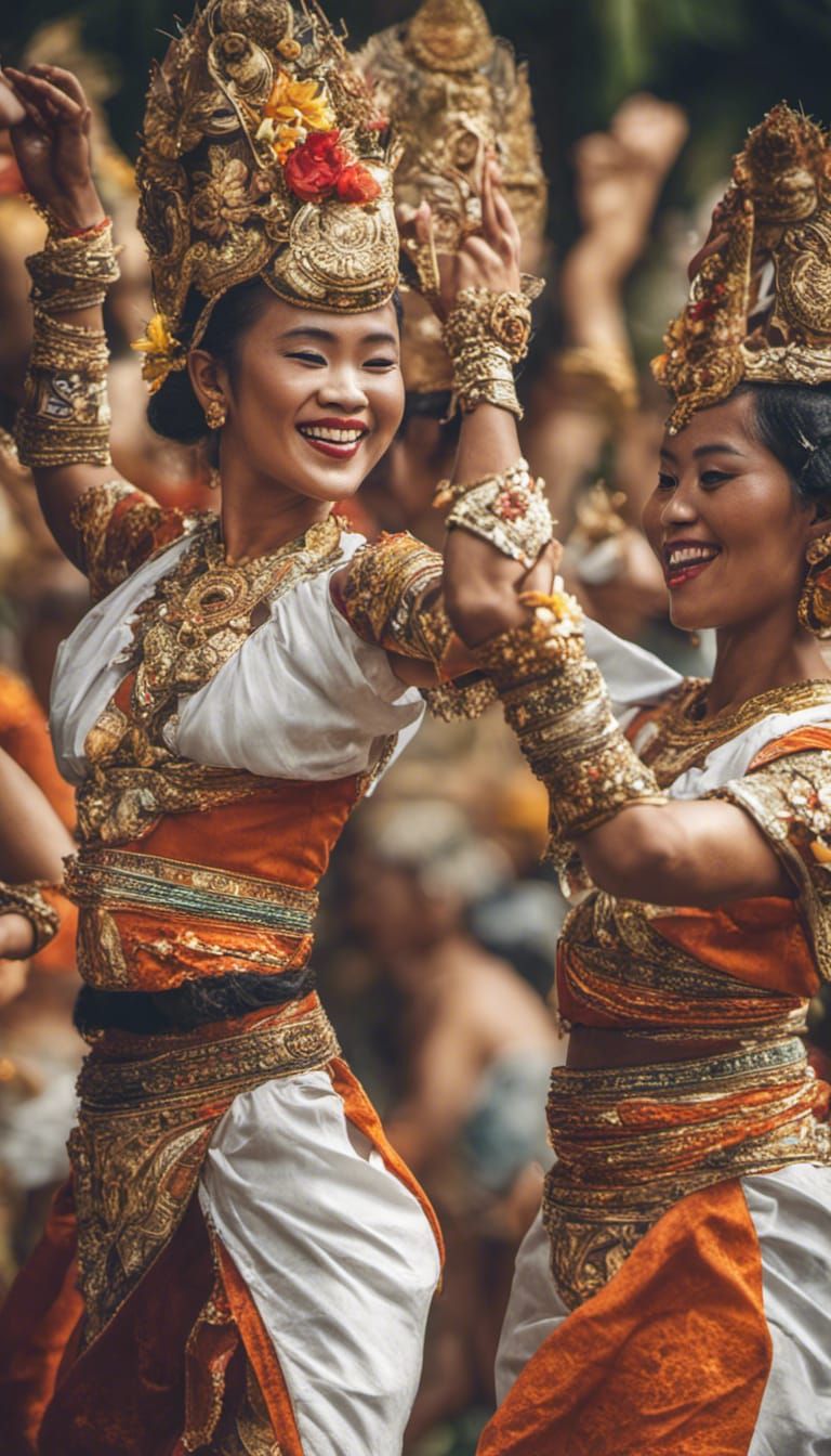 Beautiful Bali women dancing - AI Generated Artwork - NightCafe Creator