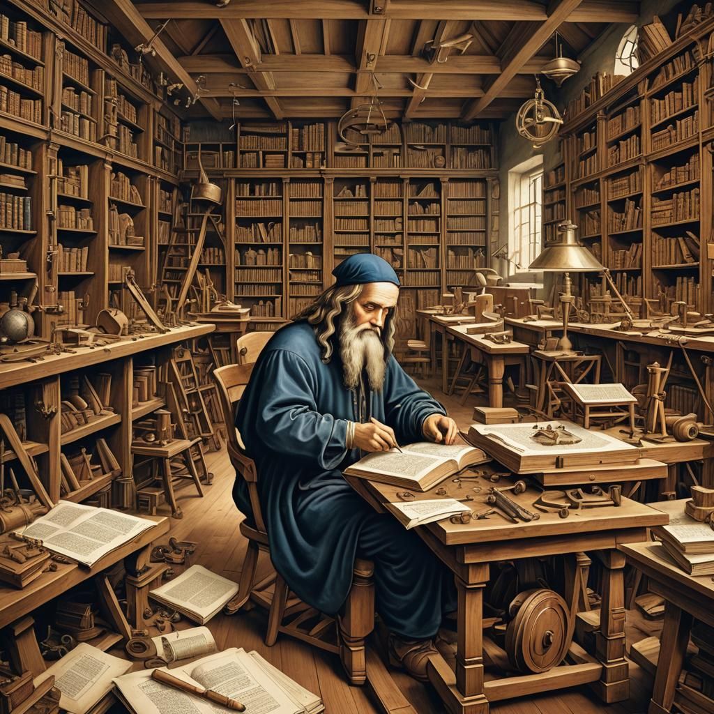 Leonardo da Vinci studio. - AI Generated Artwork - NightCafe Creator