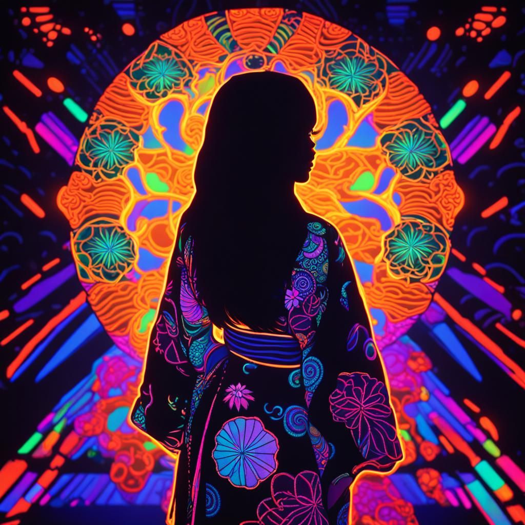 Backlight Gesha (animated) - AI Generated Artwork - NightCafe Creator