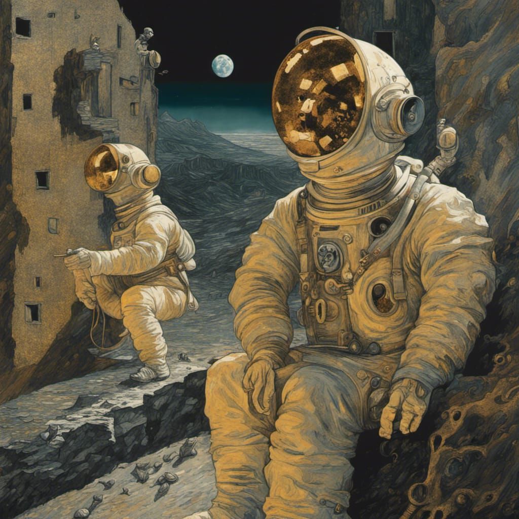 Martians on the moon Gustav Klimt Guido Borelli Steven Belledin art ...