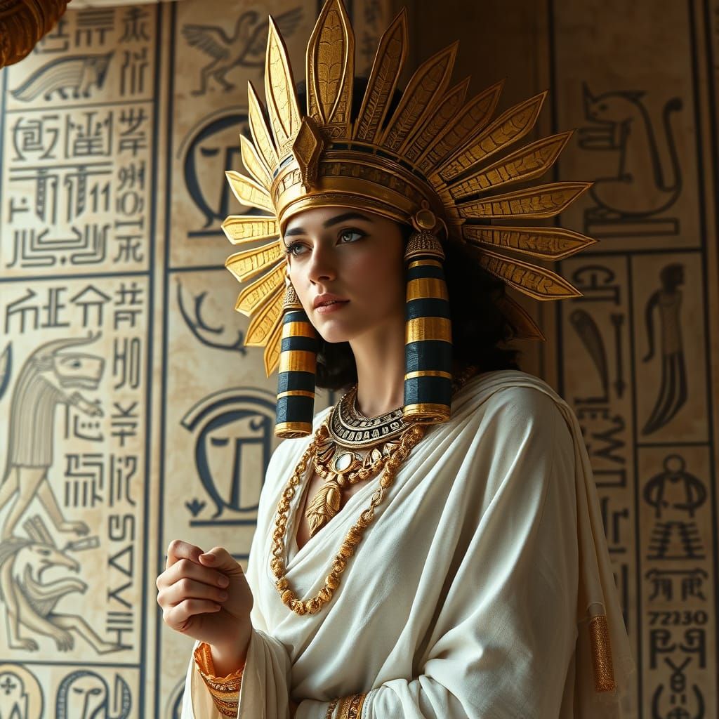 Egyptian Priestess Ritual in Dreamlike Style - AI Art