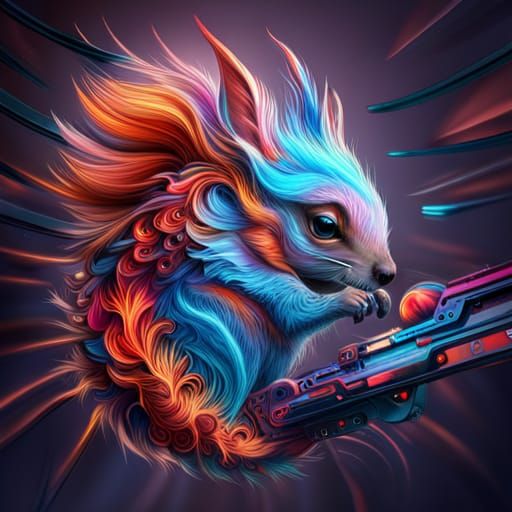 Cyberpunk Squirrel - AI Generated Artwork - NightCafe Creator