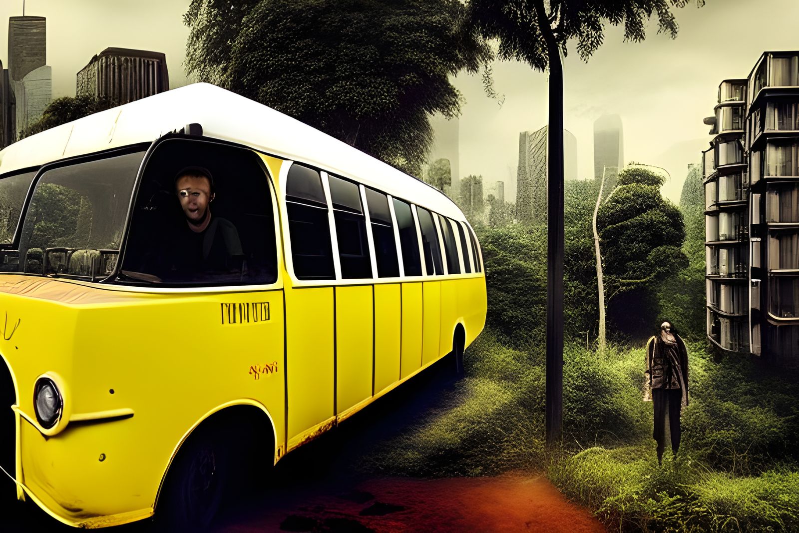 Zuck's Post Apocalyptic Bus - AI Generated Artwork - NightCafe Creator