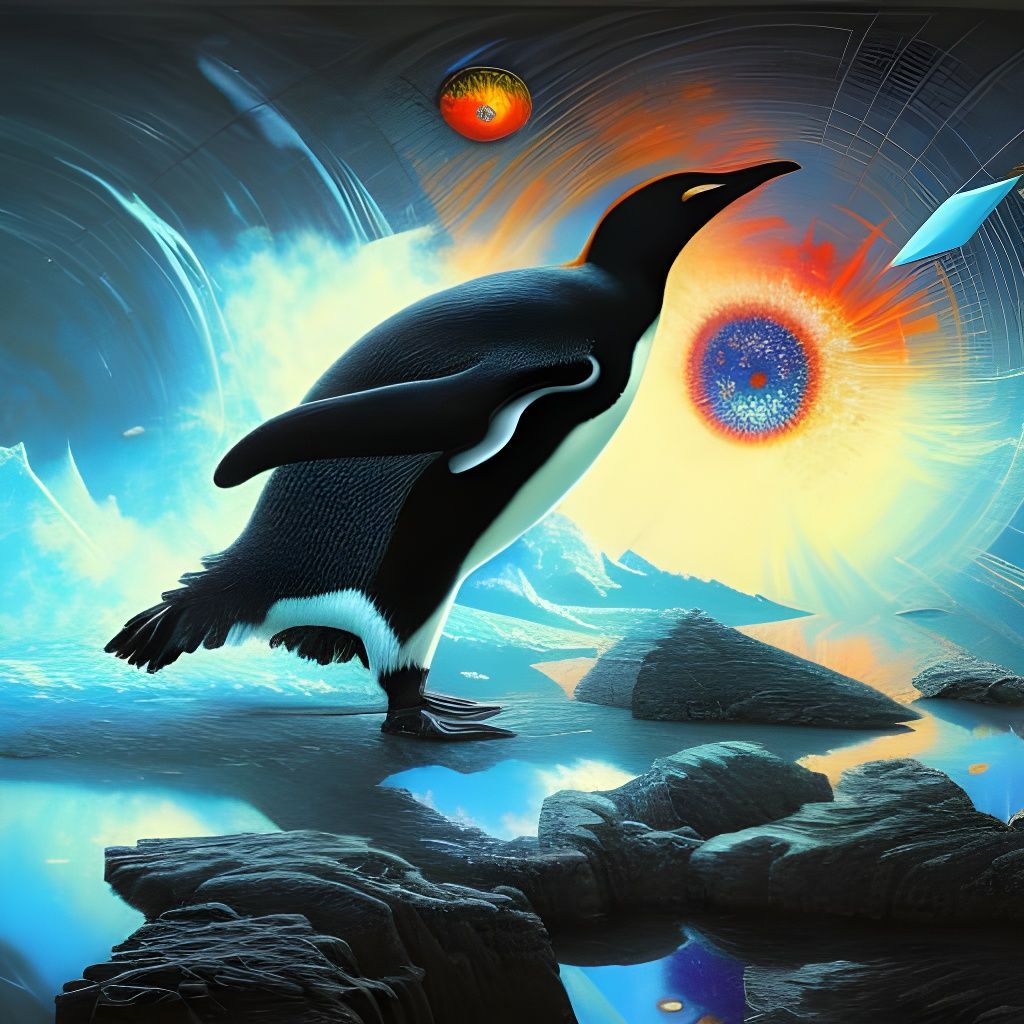 Penguin, Ready For Takeoff. - AI Generated Artwork - NightCafe Creator