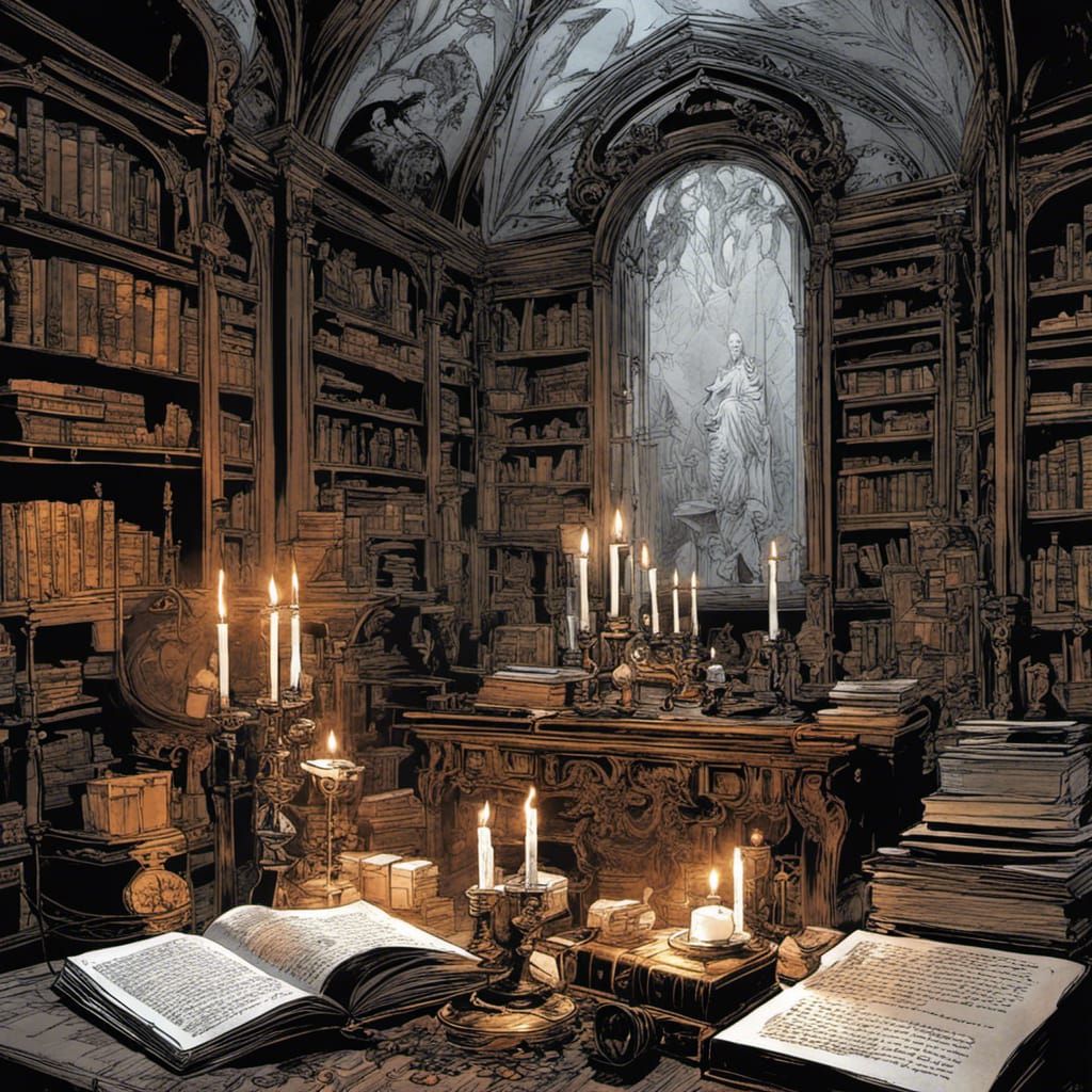 The Wizard’s Library - AI Generated Artwork - NightCafe Creator