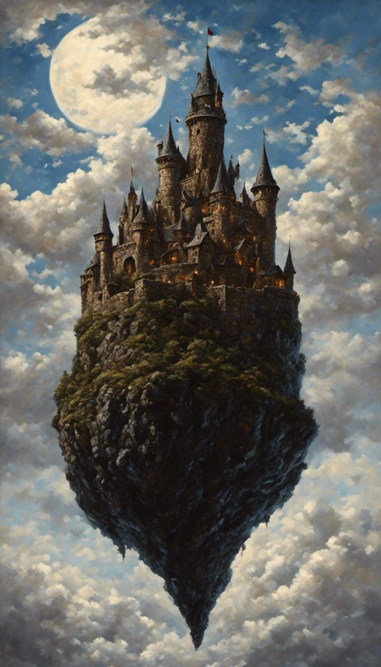An SDXL 1.0 Tribute to ...the Flying Citadel - AI Generated Artwork ...