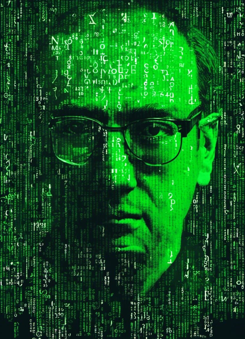 Matrix style Concept Portrait of [Neo], in Binary acsii art starscape ...