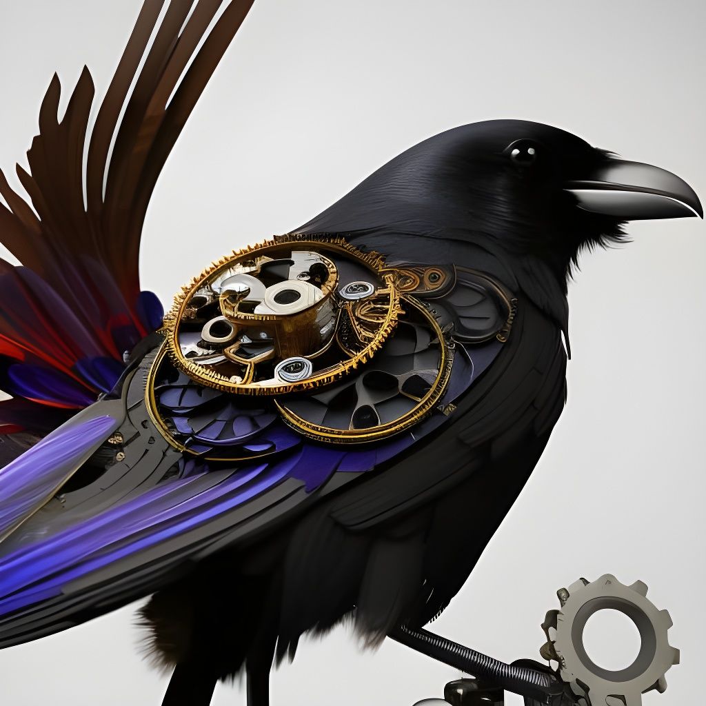 Steampunk Crow - AI Generated Artwork - NightCafe Creator