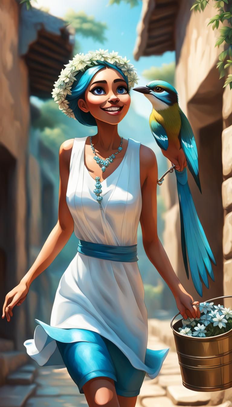 Torogoz from the volcano visiting her beloved - AI Generated Artwork ...