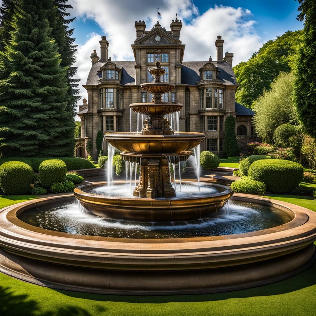 Steampunk water fountain - AI Generated Artwork - NightCafe Creator