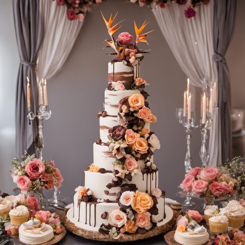 Elegant Wedding Cake IV - AI Generated Artwork - NightCafe Creator