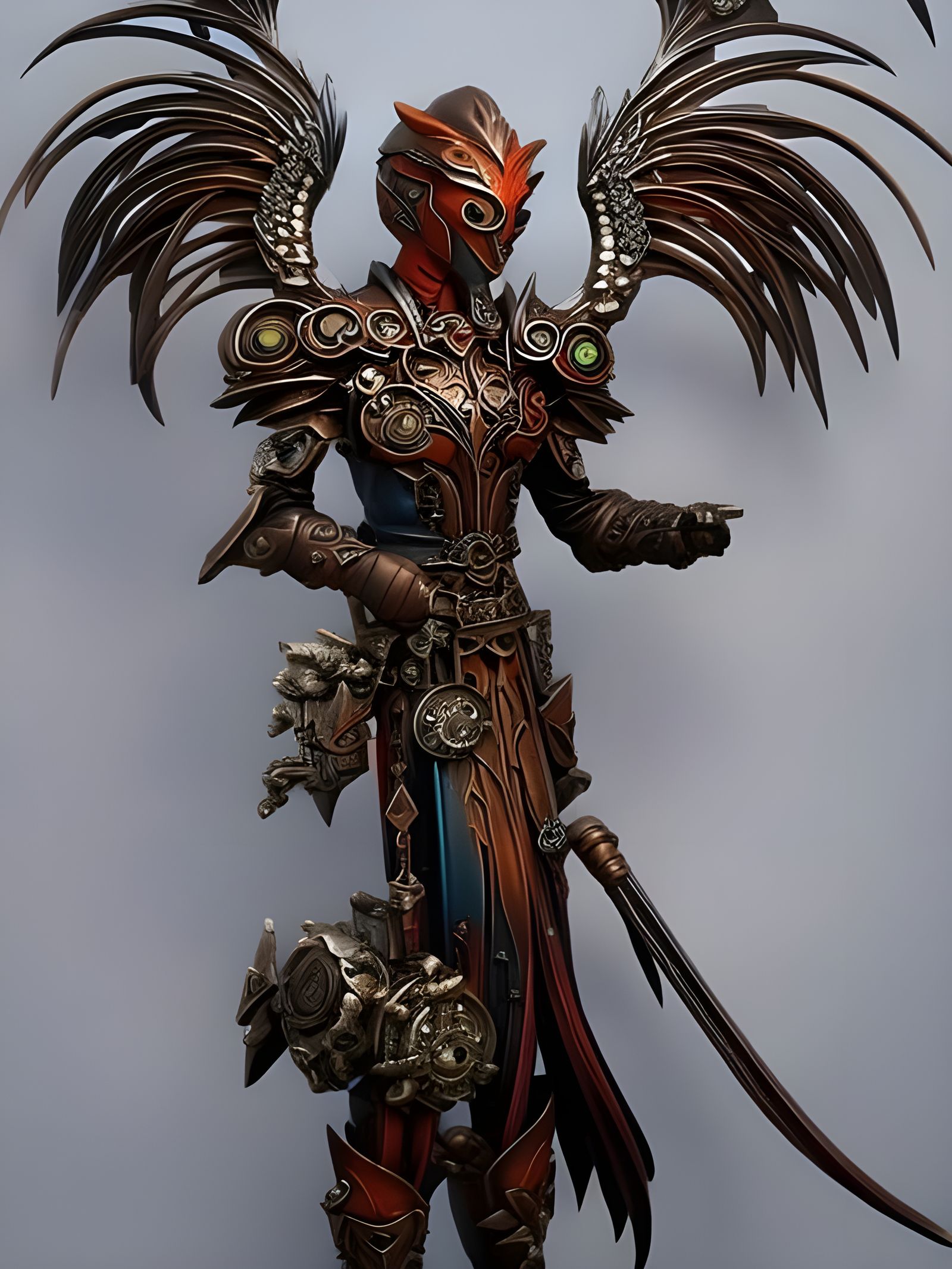 Metallic Steampunk Angel (#1) - AI Generated Artwork - NightCafe Creator